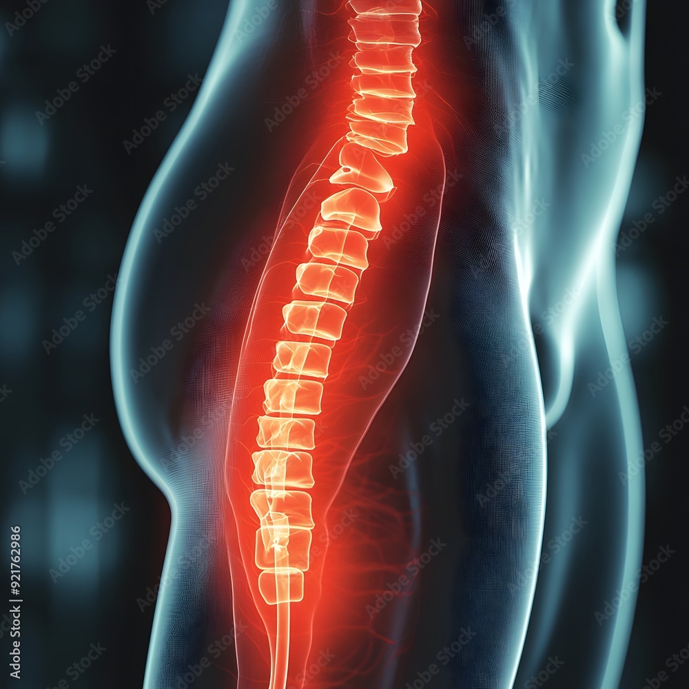 Sciatic Nerve Pain: A person with a red line tracing from the lower ...
