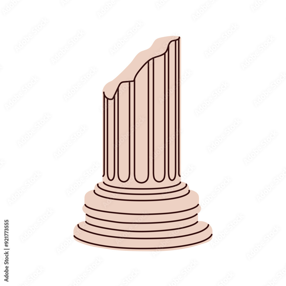 Column, antique stone pillar part. Ancient Greek architectural element ...