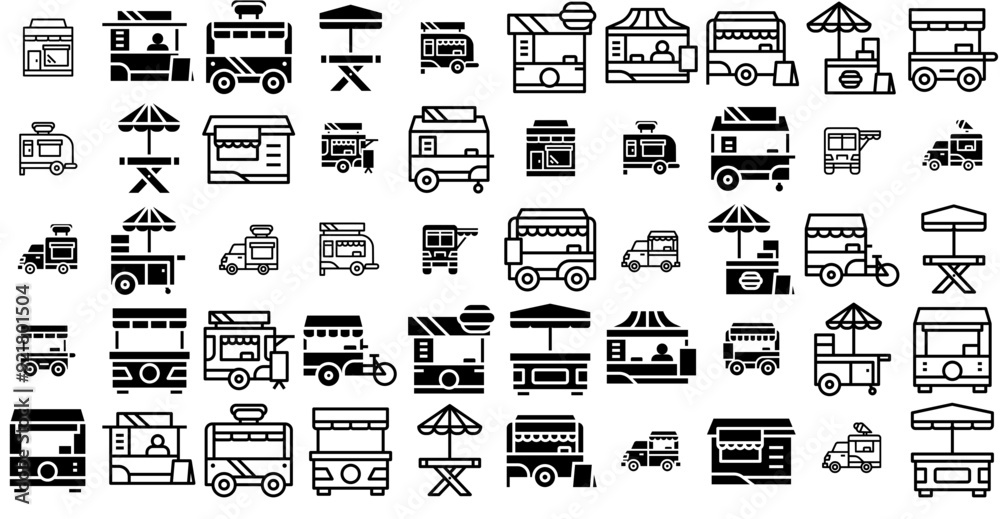 Set Of Linear Food Court Icons Web Header Banner Design Containing Food ...