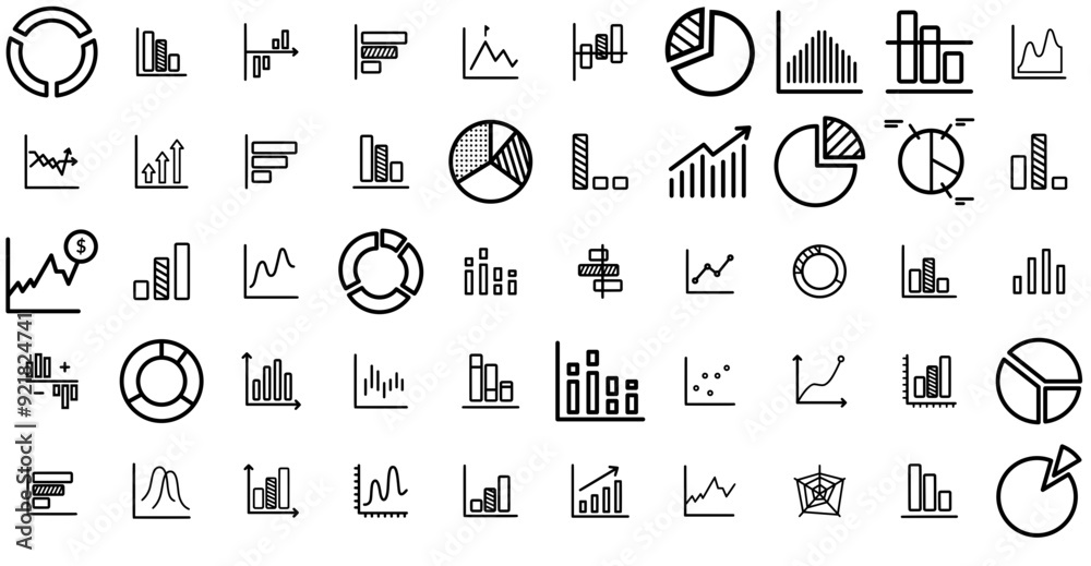 Mega Set Of Vector Graphs Charts Icons Silhouette Vector Logo Design ... Mega Set Of Vector Graphs Charts Icons Silhouette Vector Logo Design ...