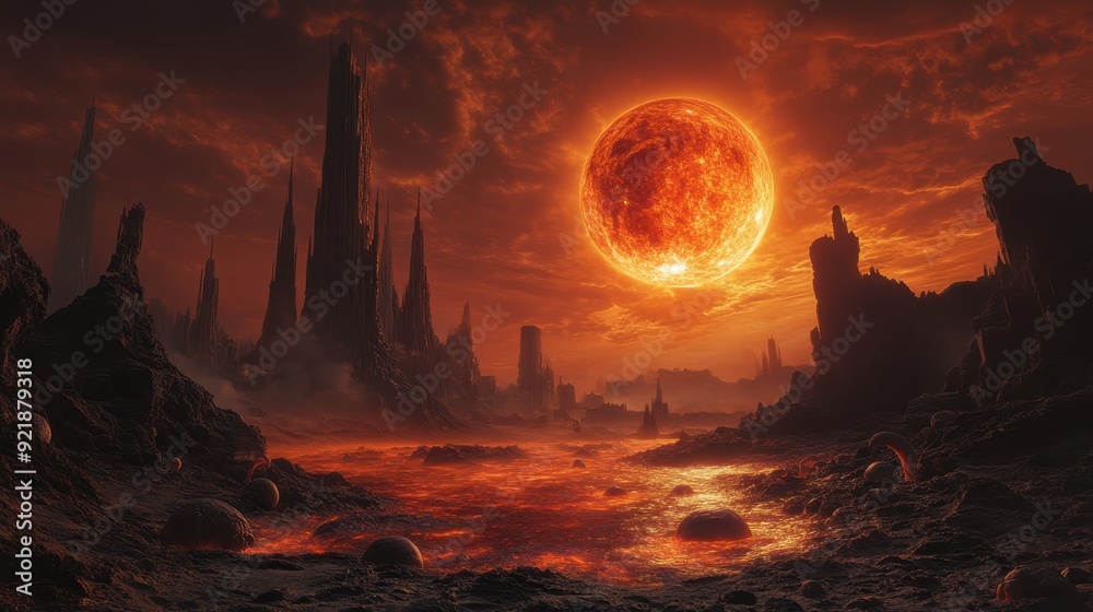 Eclipsed Worlds - Hyper-Realistic Fantasy Horror Scene with Lunar ...