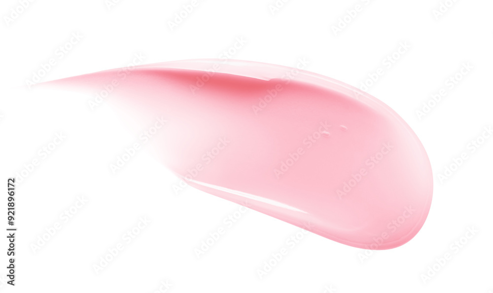 Pink cream texture. Face serum, cosmetic lotion smear. Creamy beauty ...