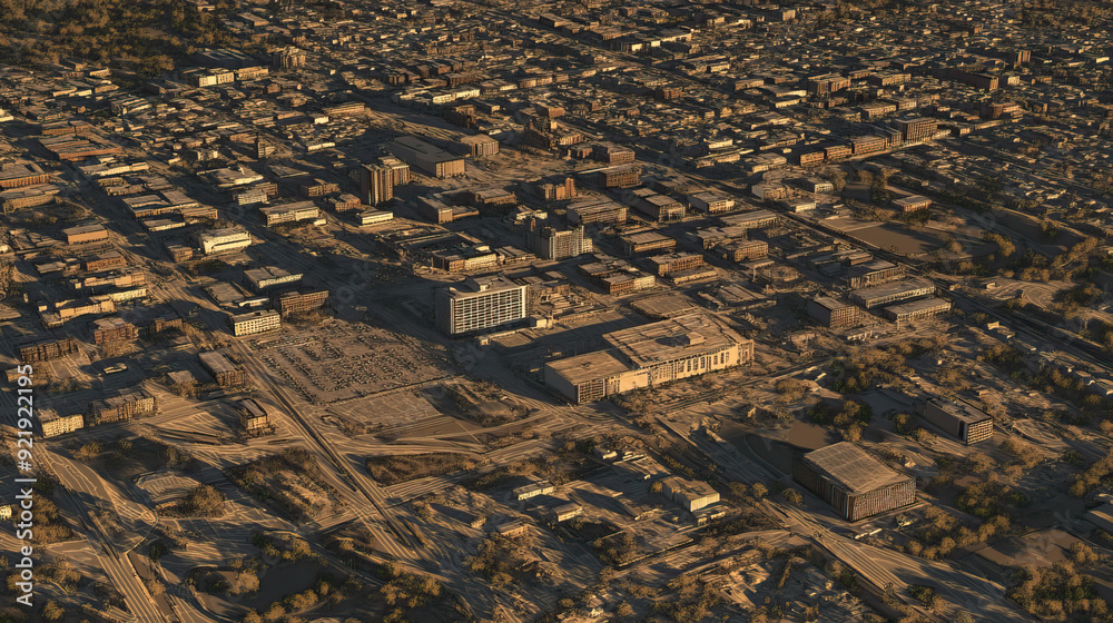 Technical aerial visual, 3D LiDAR GIS aerial map satellite scan model ...