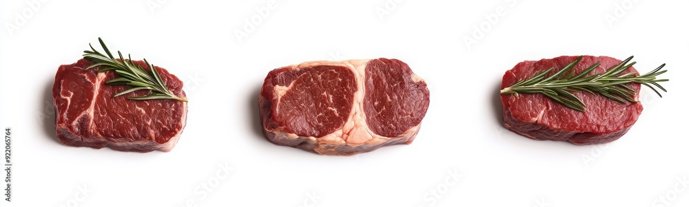 three different types of beef cuts. The first is a whole tenderloin ...