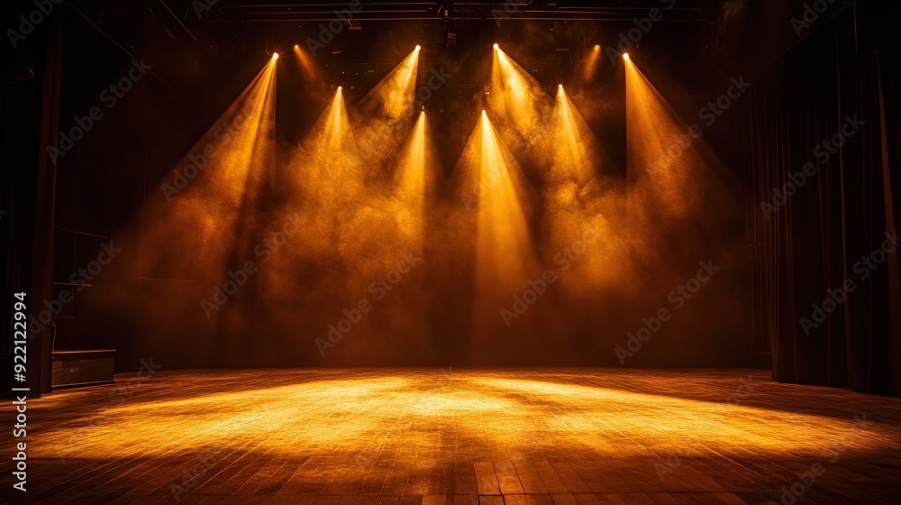 Classic stage lighting with warm tones and subtle gradients enhancing a ...