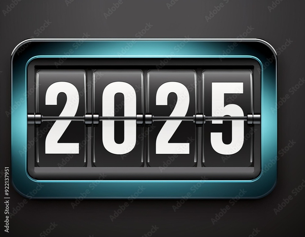 Analog counter counting to 2025 background. Time-lapse speed. Happy new ...