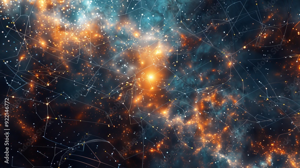 It shows a fragmented view of the decentralized network galaxy with ...