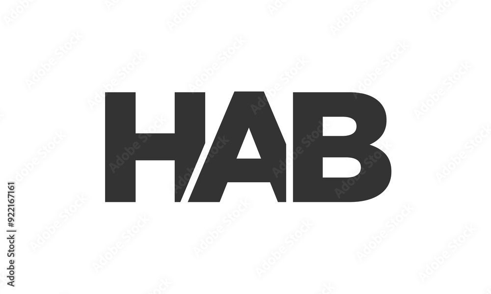 HAB logo design template with strong and modern bold text. Initial ...