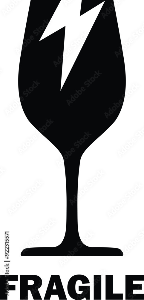 Fragile Symbol, Fragile Glass break icon, Fragile logo, Handle with ...