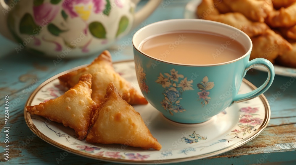 Masala Chai and Samosas: A cup of masala chai with a plate of freshly ...