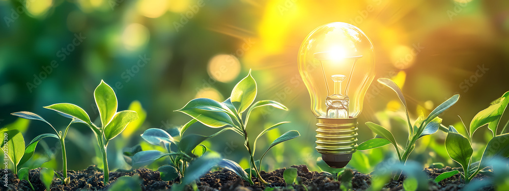 Green energy resources concept. Symbolizing renewable energy sources ...