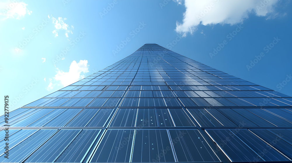 Solar Panels on a Futuristic Skyscraper - A visual of a towering ...