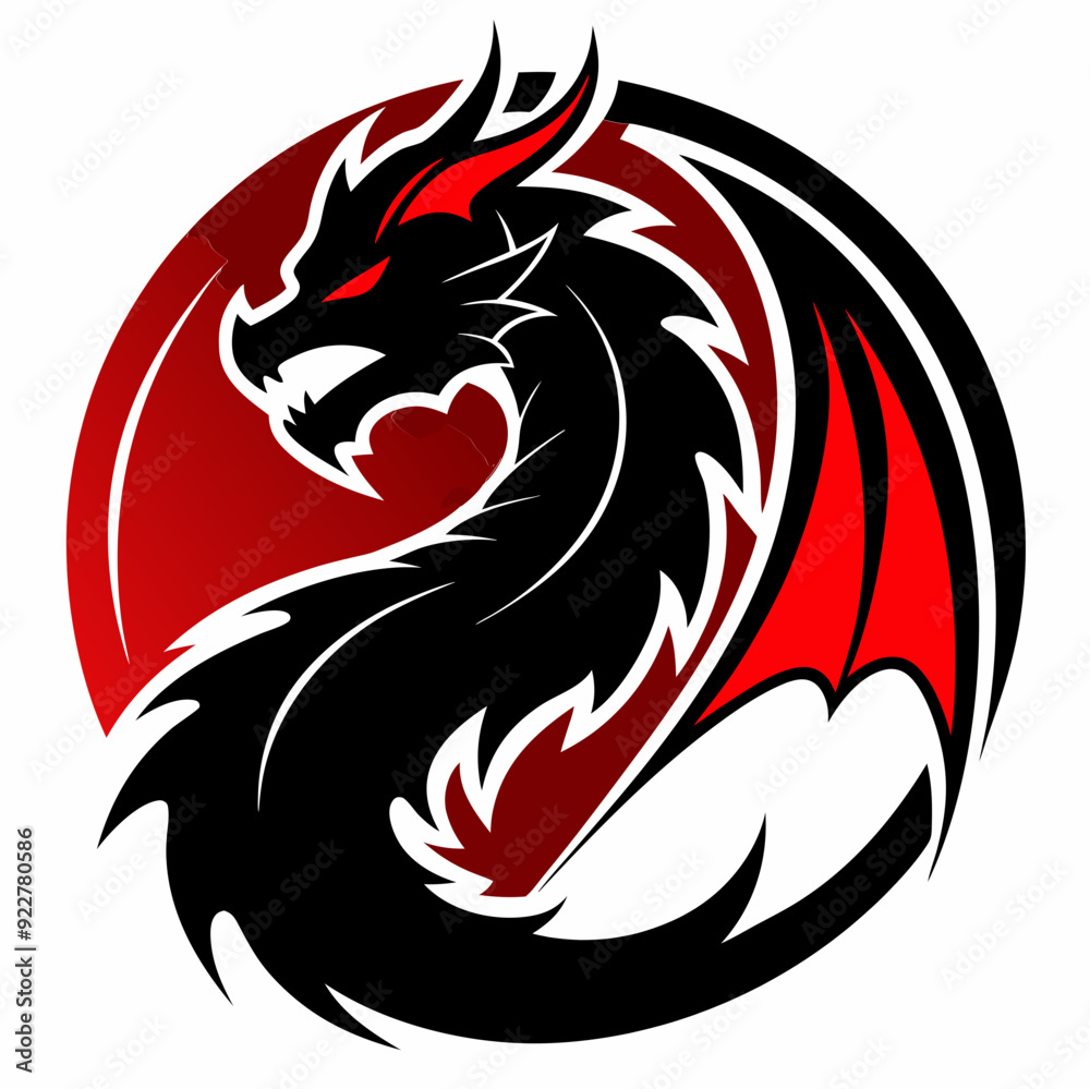 Dragon logo, esport logo, esports logo, dragon symbol, red dragon, emblem, gaming logo, team ...