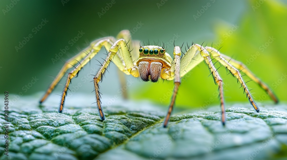 The Oxyopes salticus, commonly known as the striped lynx spider, is a ...