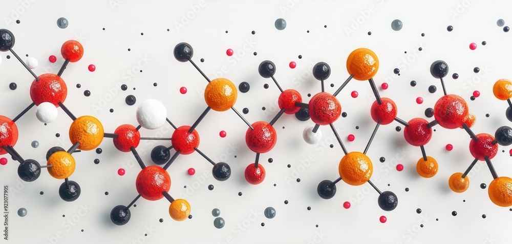 Detailed diagram of tripeptide molecule, featuring peptide bonds and ...