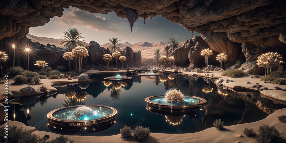 Mystical Oasis: A surreal and breathtaking landscape unfolds, revealing ...