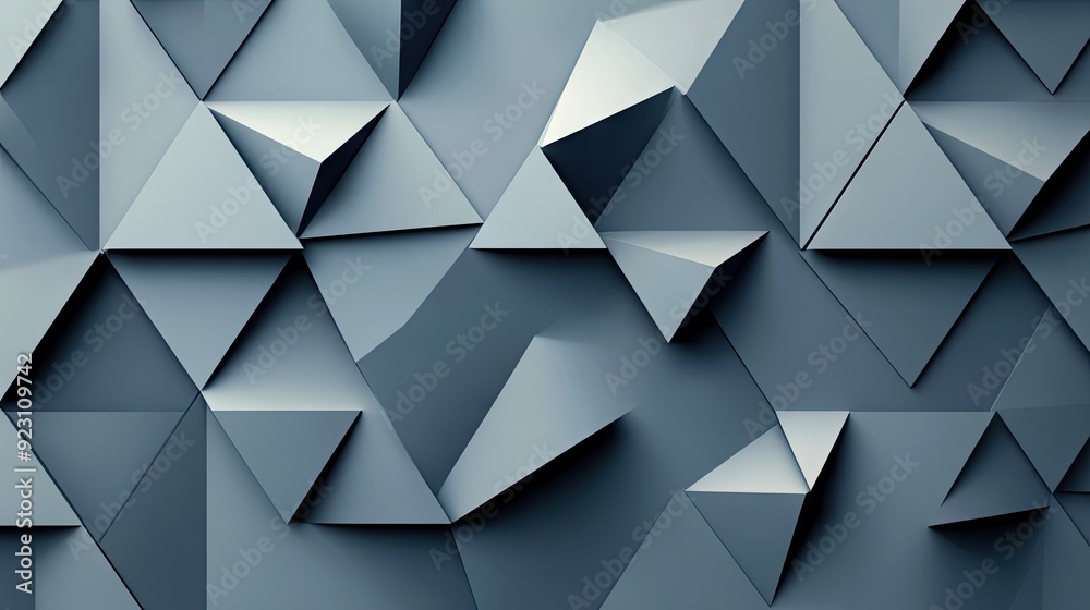 Abstract seamless background featuring triangles with subtle shadows ...