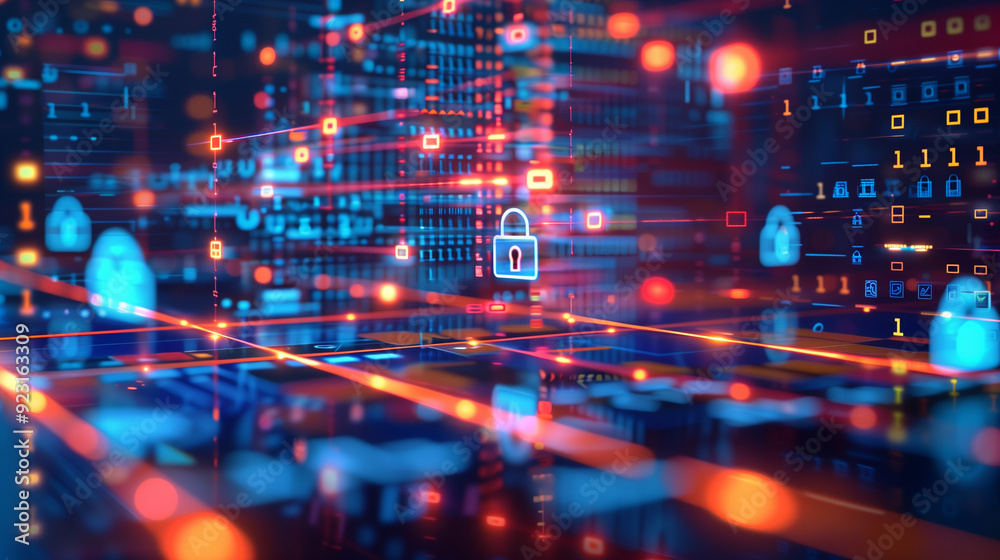 concept of financial data encryption with a visual of encrypted ...