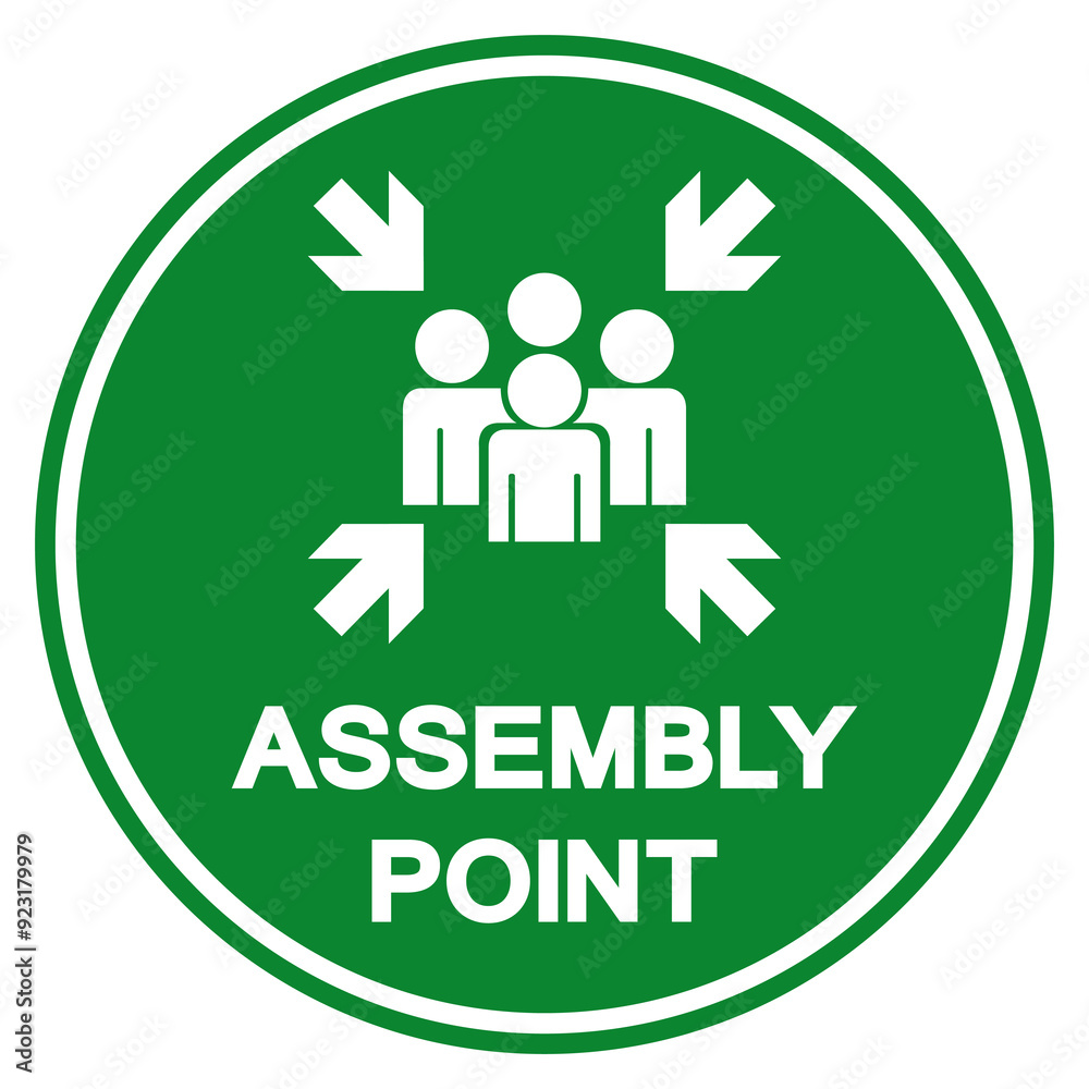Assembly Point Symbol Sign, Vector Illustration, Isolated On White ...