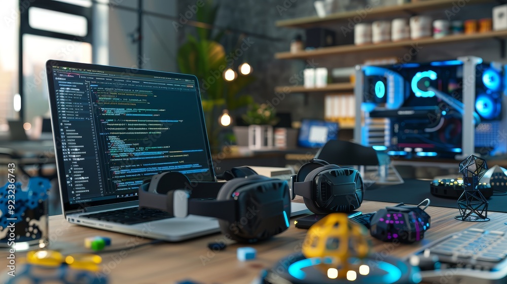 Tech Innovation Virtual Reality Lab with VR Headsets Code and 3D ...