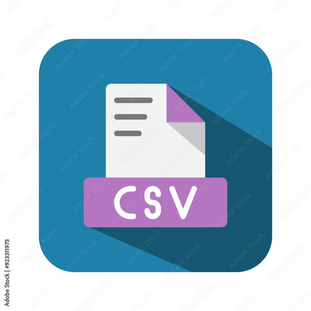 Csv minimalist text file flat icons. symbol document file extension ...