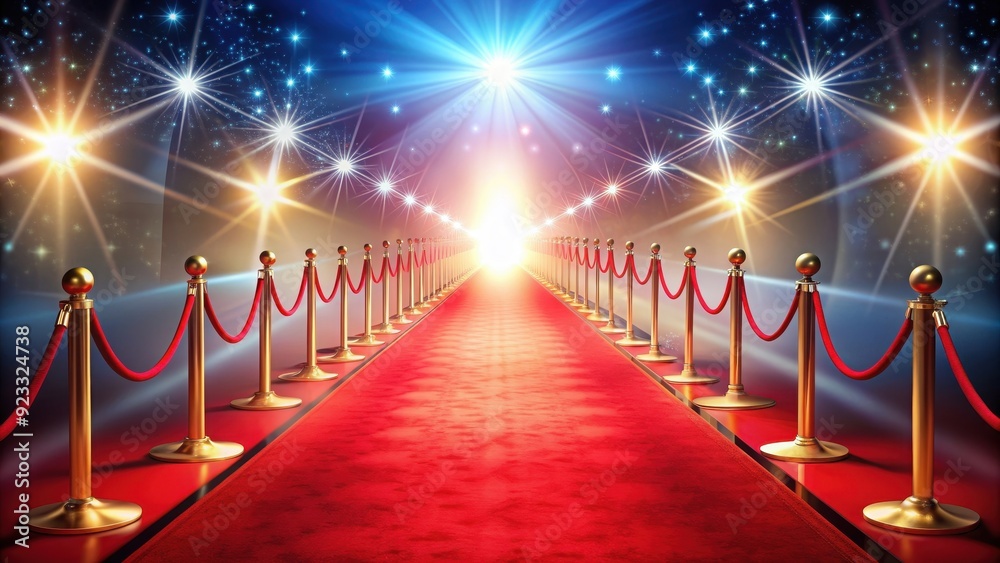 Red carpet event with bright spotlight background, red carpet, event ...