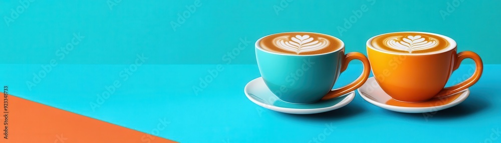 Espresso drink variations flat design side view Italian cafe theme ...
