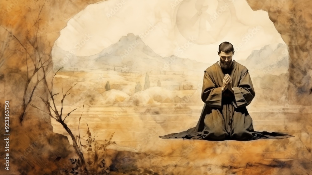 Illustration of Prayer of St. Conrad of Parzham in 19th-Century German ...