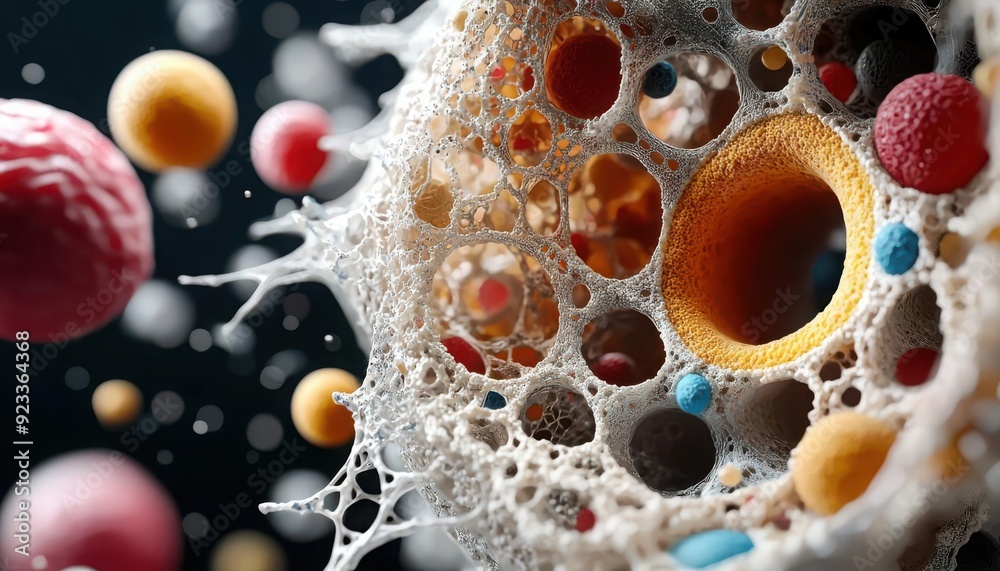 Yeast under microscope, detailed cellular structure microscope biology organisms Stock ...