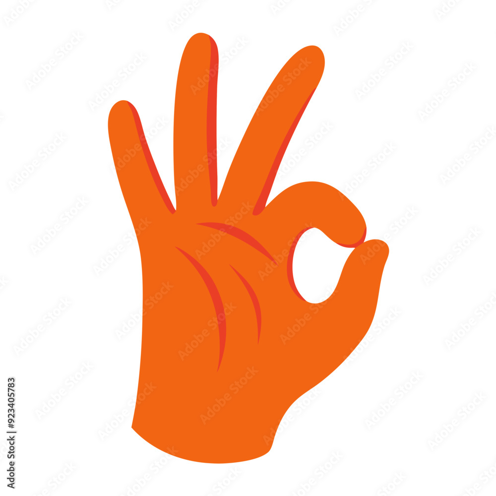 OK Hand Gesture Vector Illustration Symbol of Approval Agreement Positivity Communication Tool ...
