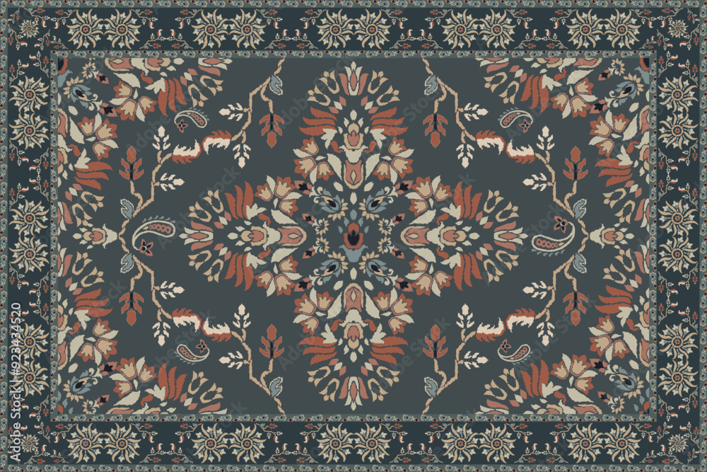Vintage Arabic pattern. Persian colored carpet. Rich ornament for ...