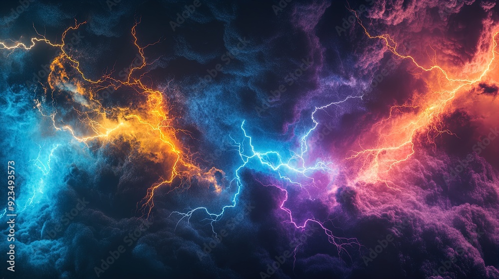 Stunning Lightning Bolt Visualization: Vivid Colors Dance in a Deep ...