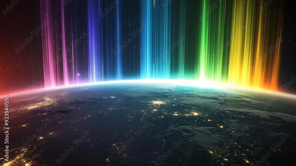 Stunning visualization of the electromagnetic spectrum displaying ...