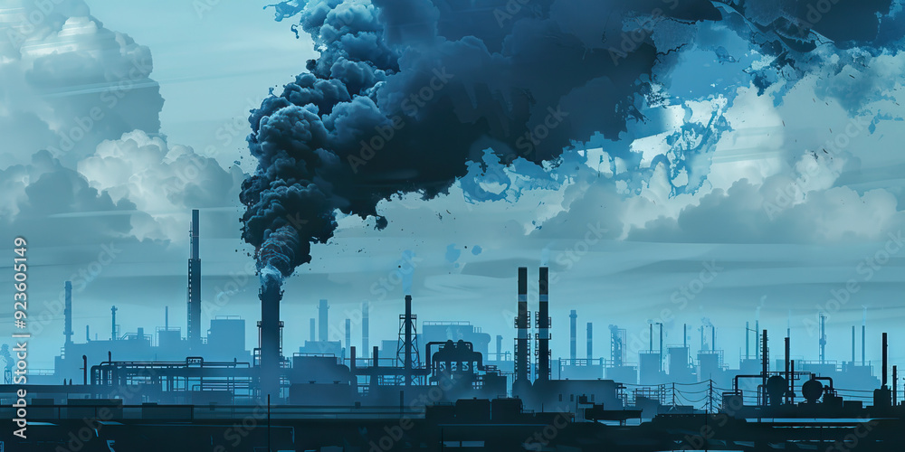 Industrial pollution is the toxic cloak of contamination, poisoning air ...