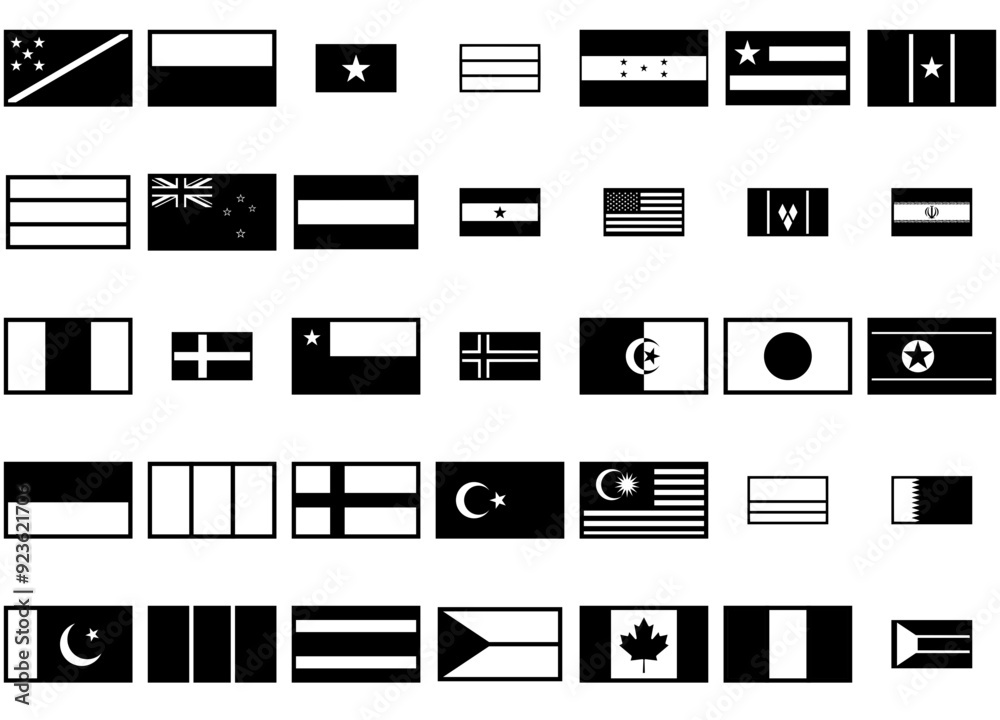 Set Of World Flags Icons Web Header Banner Design Containing Flag ...