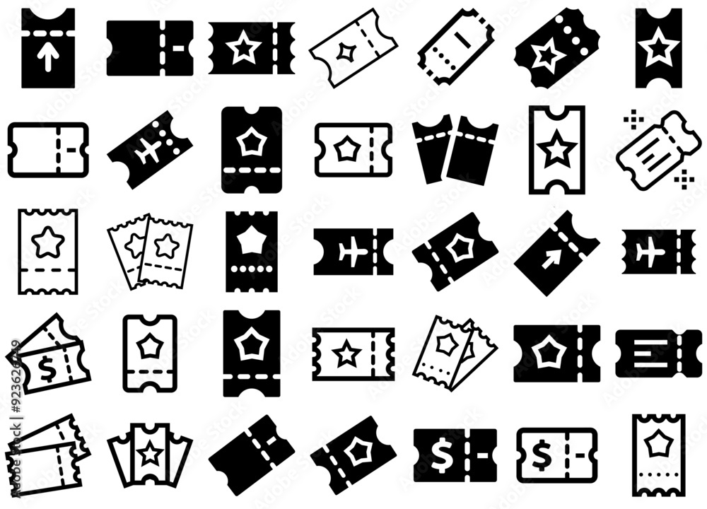 Stock-Vektorgrafik „Set Of Tickets Vector Symbols Apps, Websites Ui ...