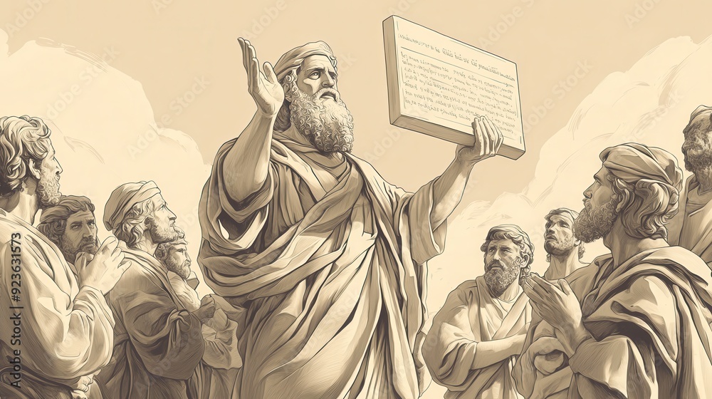 Exodus:The Israelites at Mount Sinai,Intently Listening Israelites as ...