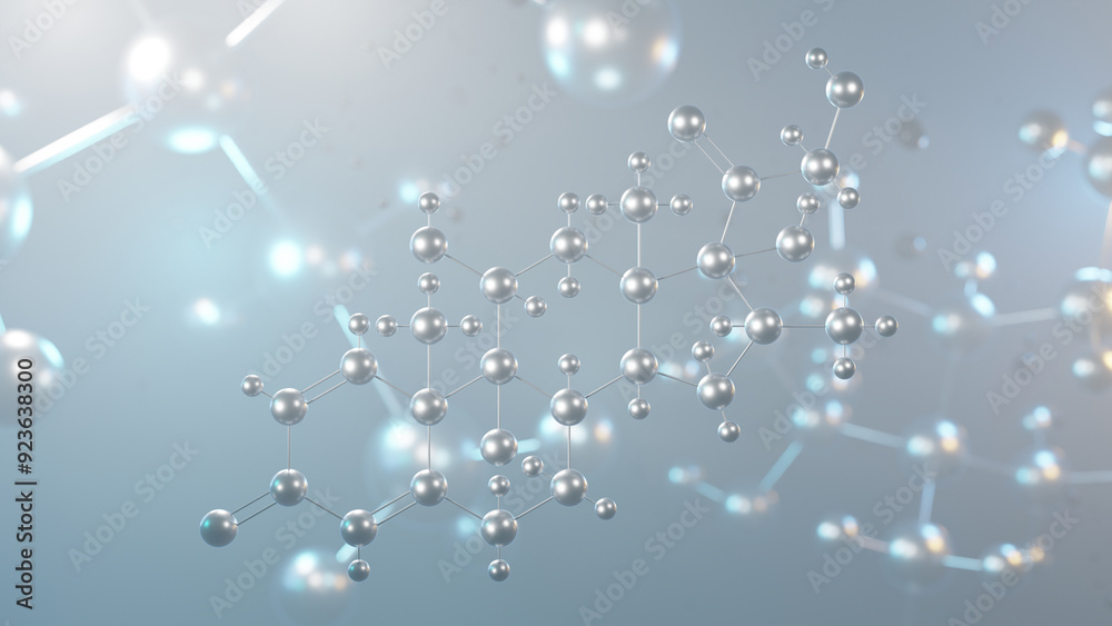 dexamethasone molecular structure, 3d model molecule, glucocorticoid ...