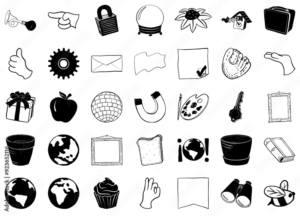 A Collection Of Declarative Icons Collection Isolated Silhouette Solid ...