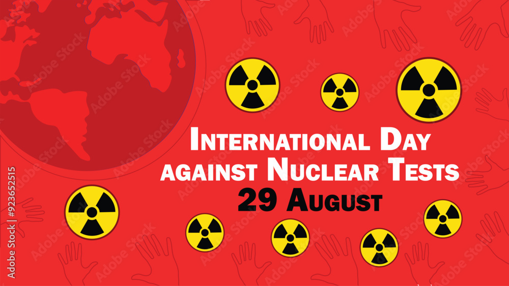 International Day against Nuclear Tests vector banner design with ...