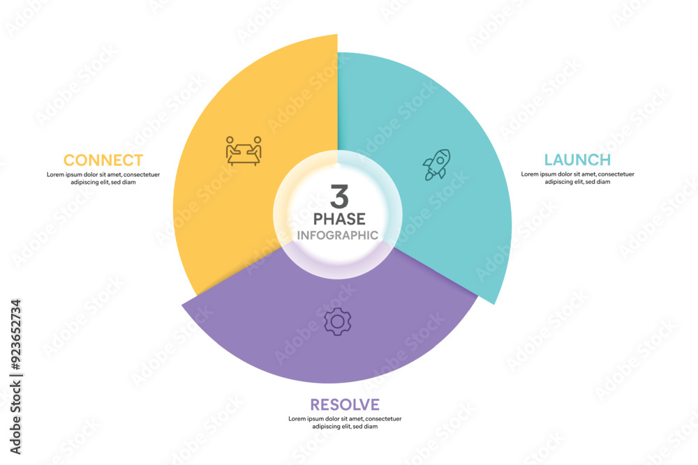 Pie Chart Glassmorphism Infographic Template With 3 Options, Steps ...