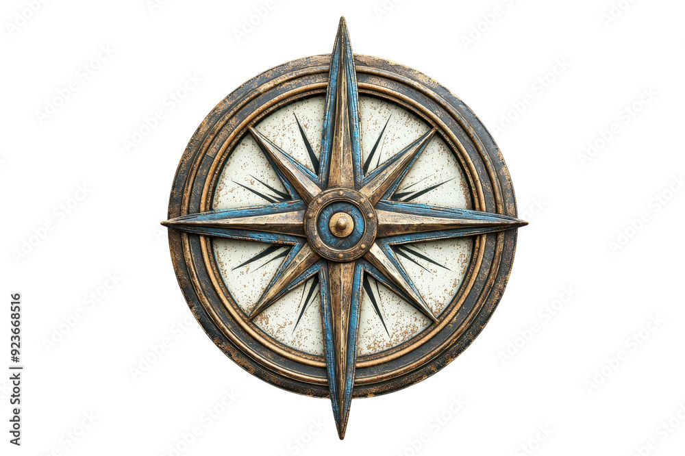 Vintage Nautical Compass cut out transparent isolated on white ...