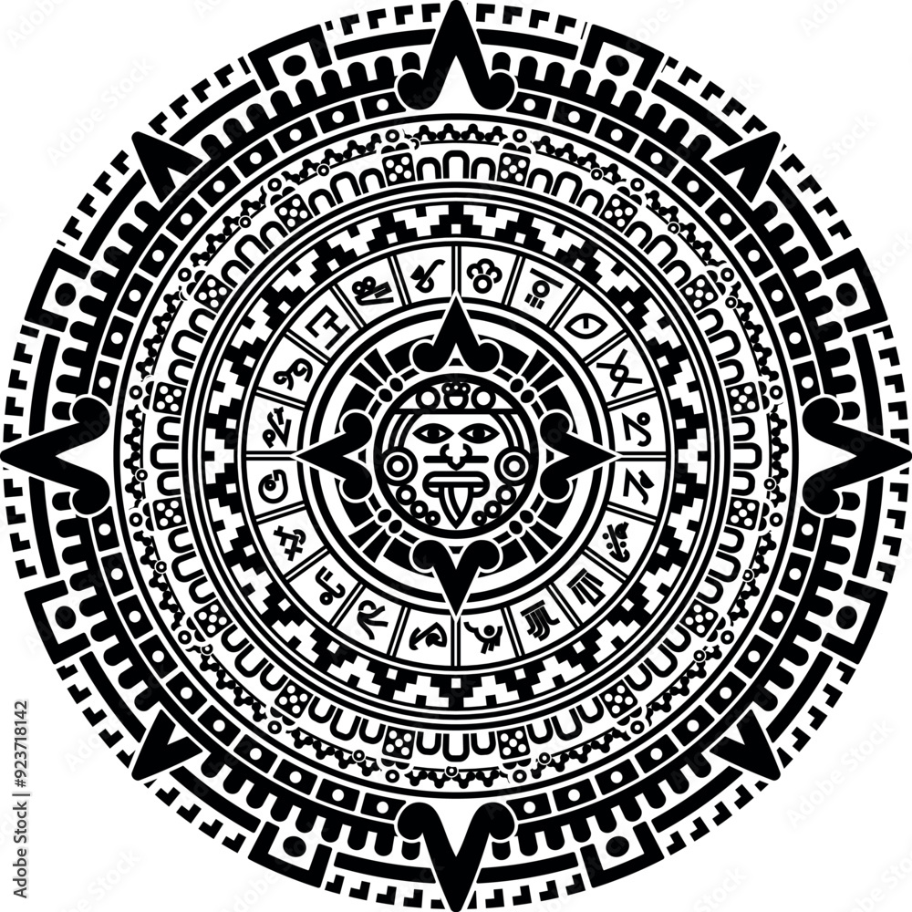 Calendario Solar Moderno tipo Azteca Stock Vector | Adobe Stock