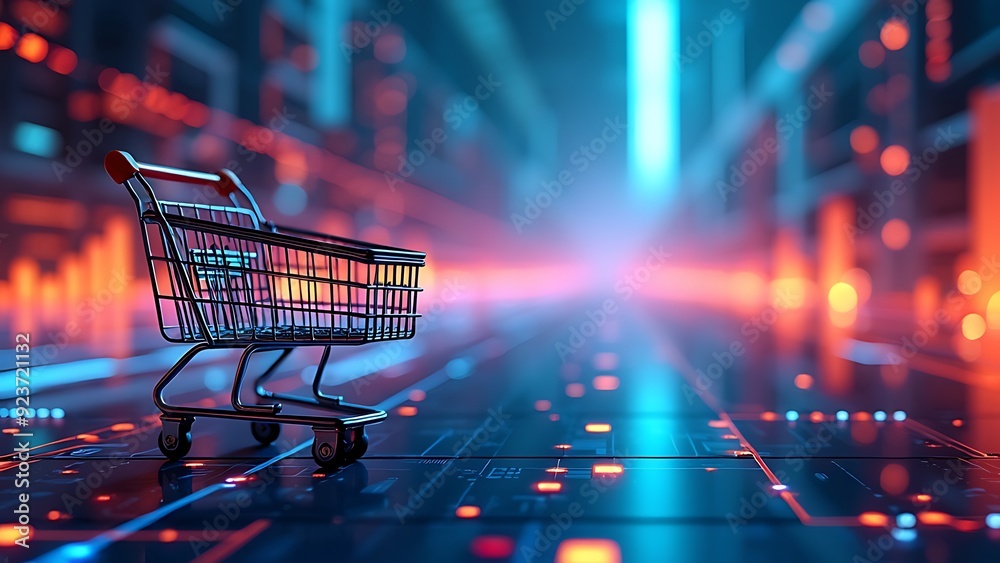 E-commerce Metrics Futuristic Background for Online Retail Analytics ...