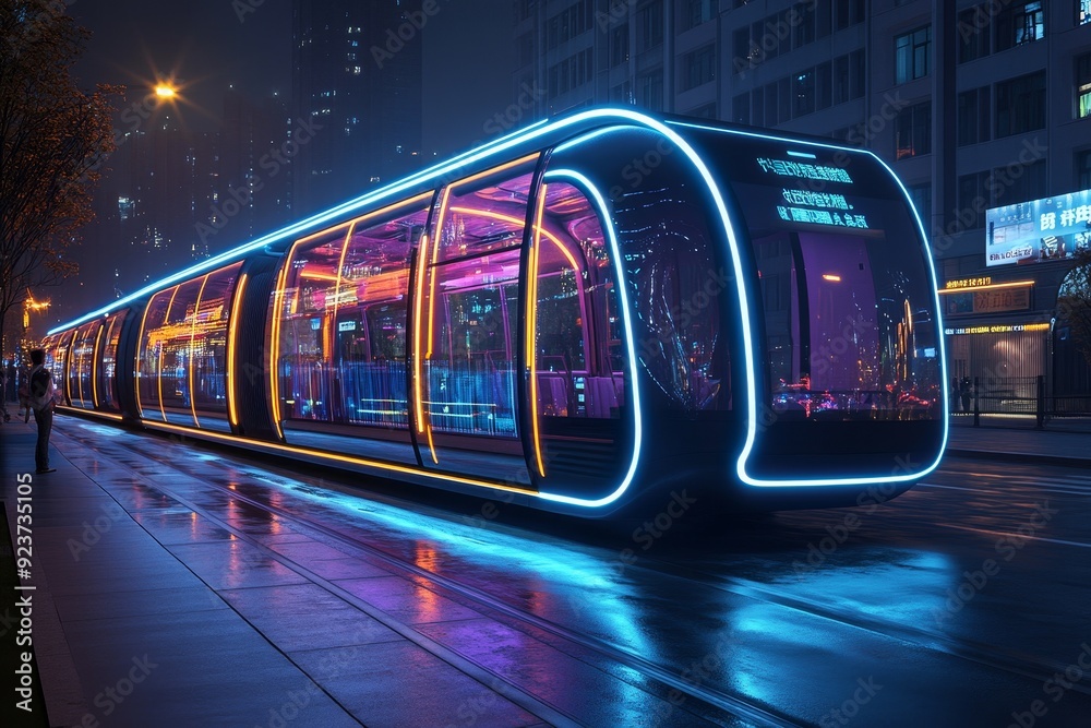 Futuristic Smart City Transit System with Interactive Digital Route ...