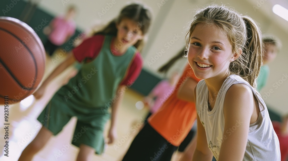 Children playing basketball, Active Physical Education Students ...