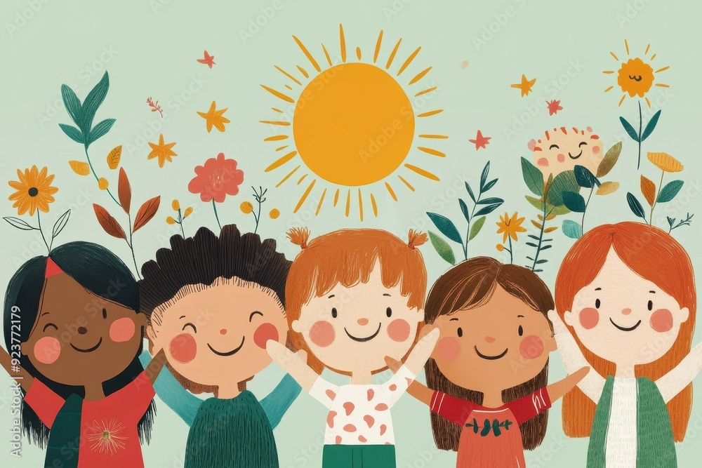 Unity in Diversity: Hand-Drawn Vector of Multicultural Community ...