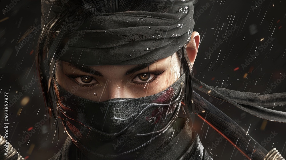 Shadow fighter ninja woman, a master of disguise, covert operations and ...