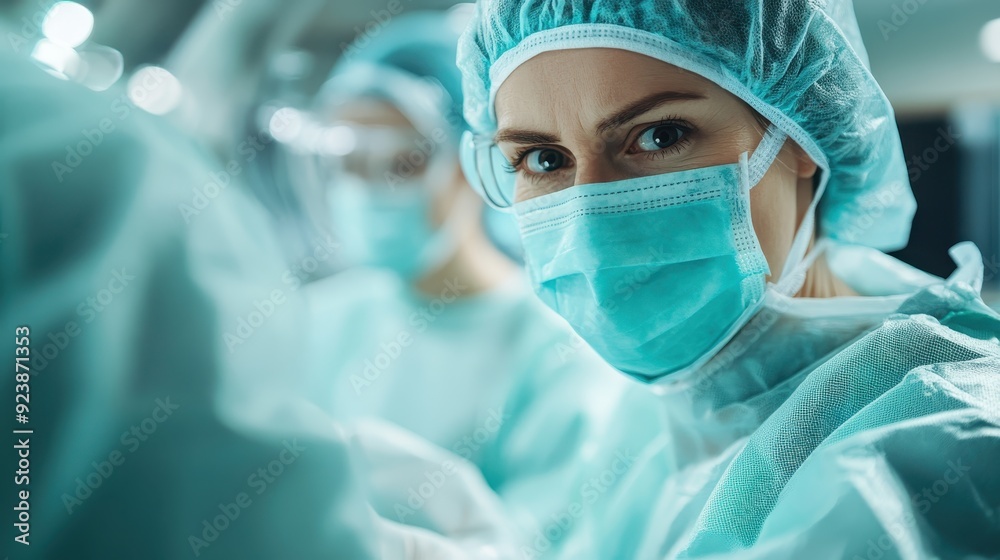 This image depicts medical personnel deeply concentrated on performing ...