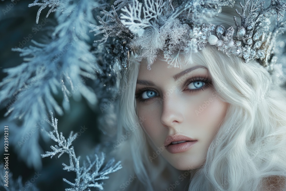 Winter Goddess. Fantasy Queen of the Winter Forest Bringing Beauty and ...